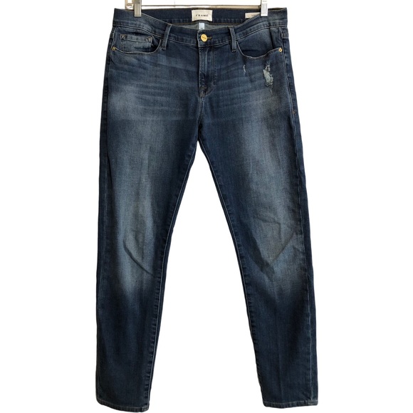 Frame Denim | Jeans | Frame Le Garcon Azure Boyfriend Distressed ...